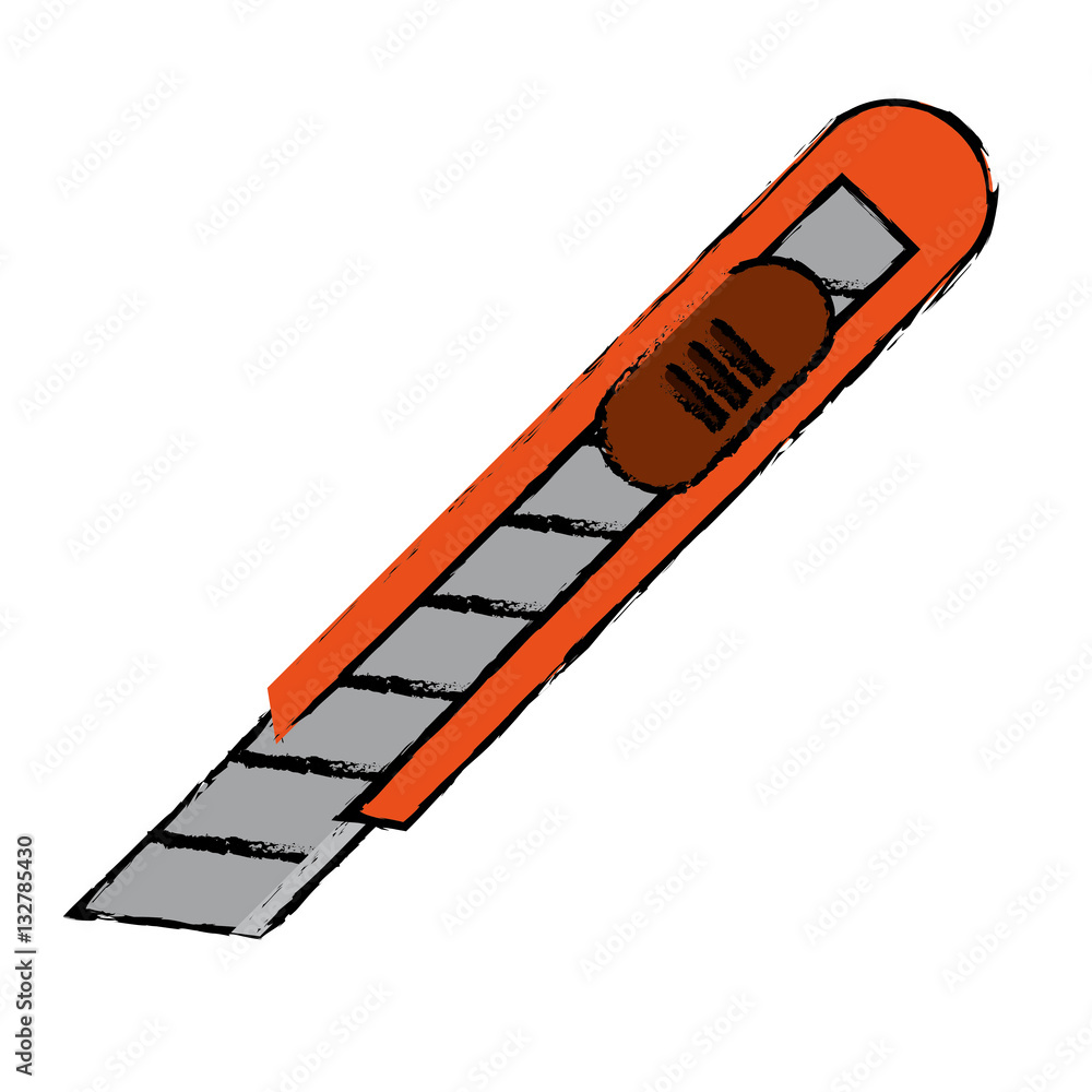 drawing cutter knife packing box vector illustration eps 10 Stock ...