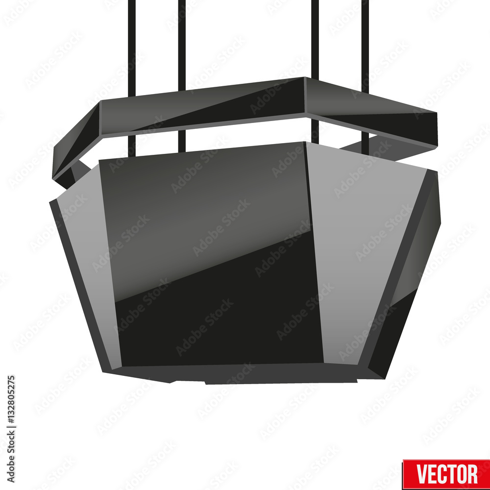 Realistic Indoor Advertising Cube LED Panel in stadium. Vector ...