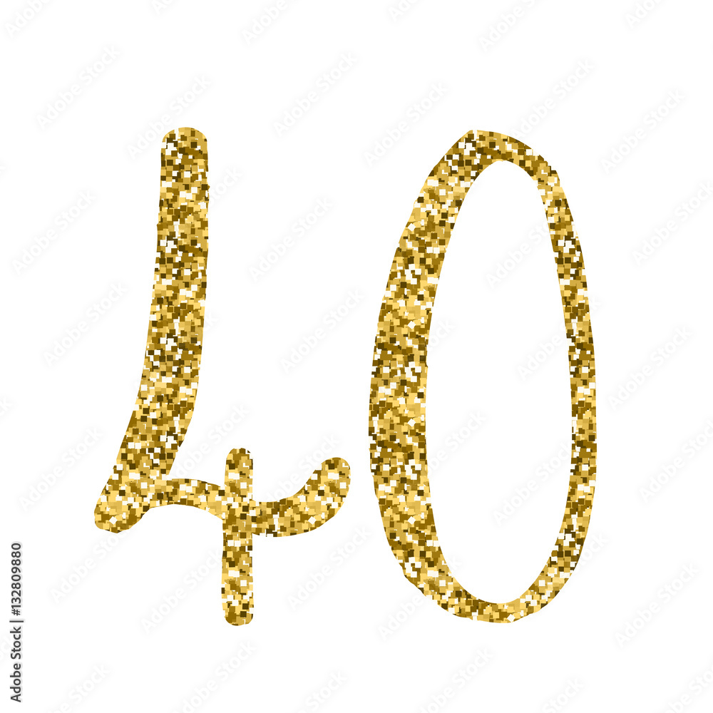 GOLD GLITTER ICON – 40 YEARS Stock-Vektorgrafik | Adobe Stock