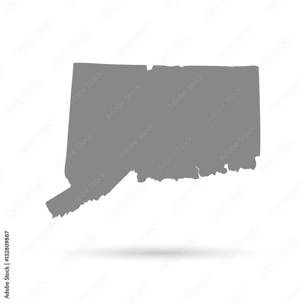 Map of the U.S. state of Connecticut on a white background Stock Vector ...