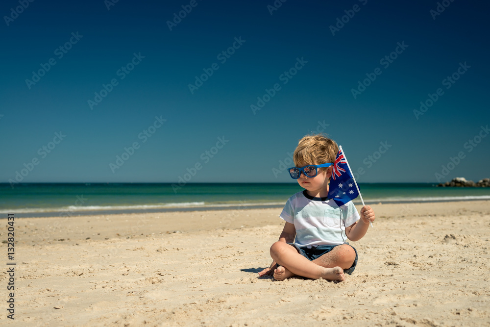 Cute kid on Australia day Stock Photo | Adobe Stock