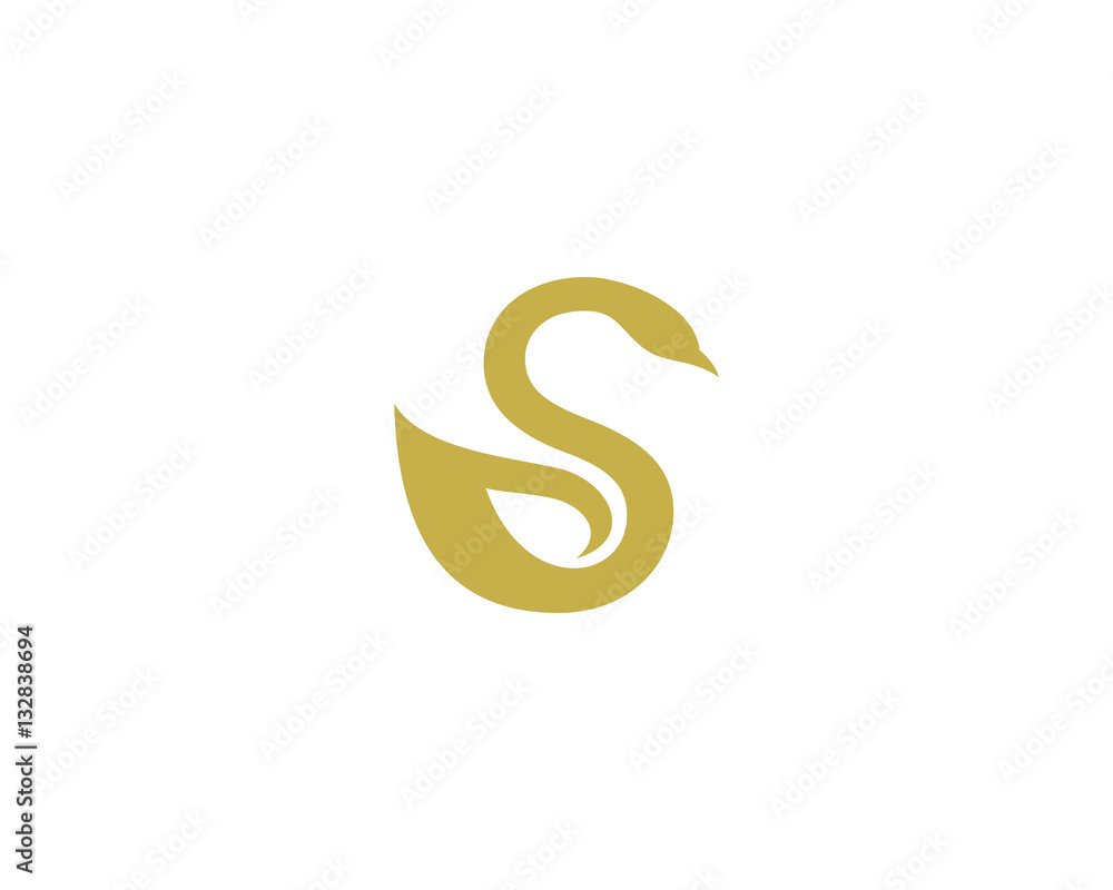 Initial Letter S Swan Logo Design Element Stock Vector | Adobe Stock