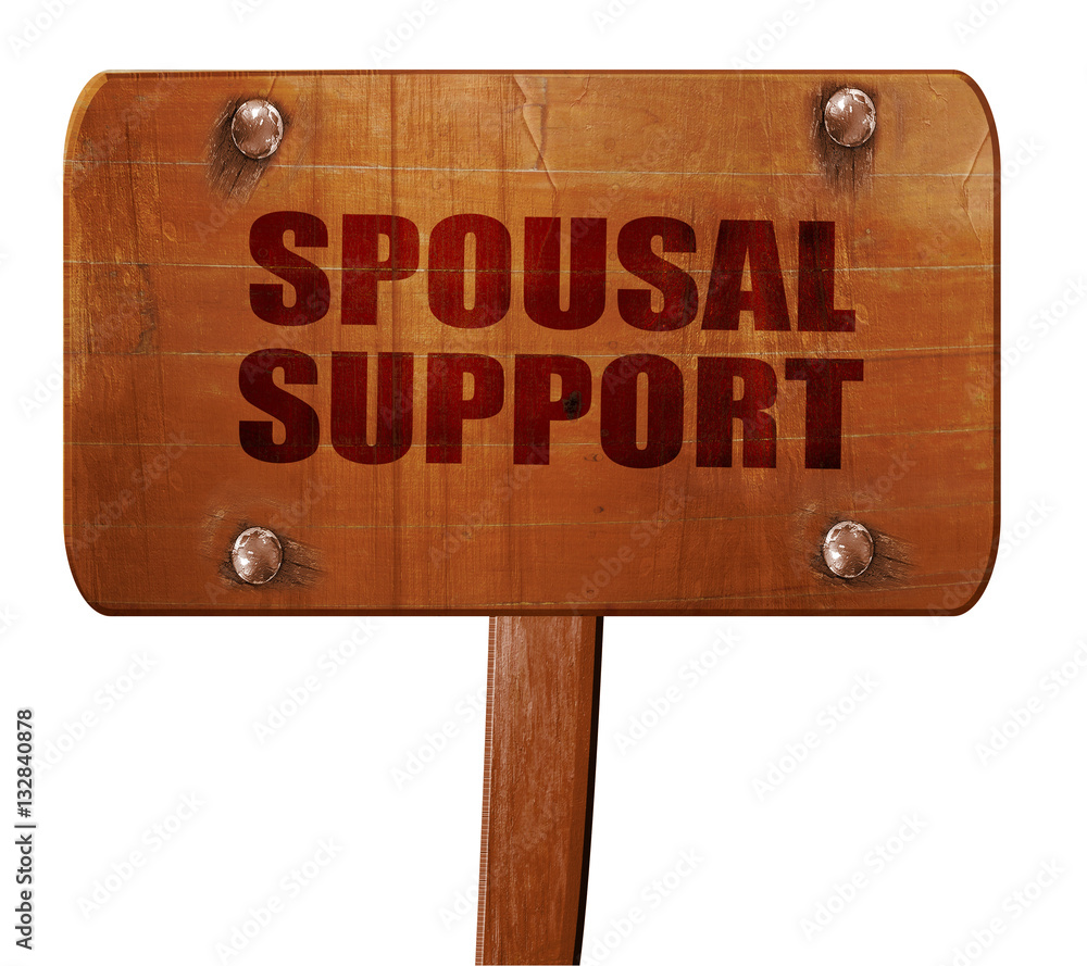 spousal support, 3D rendering, text on wooden sign Stock Illustration ...