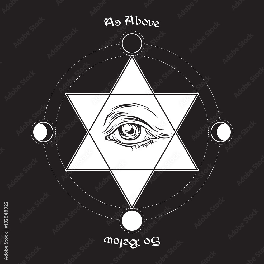 Vecteur Stock Hand drawn medieval esoteric style vector illustration ...