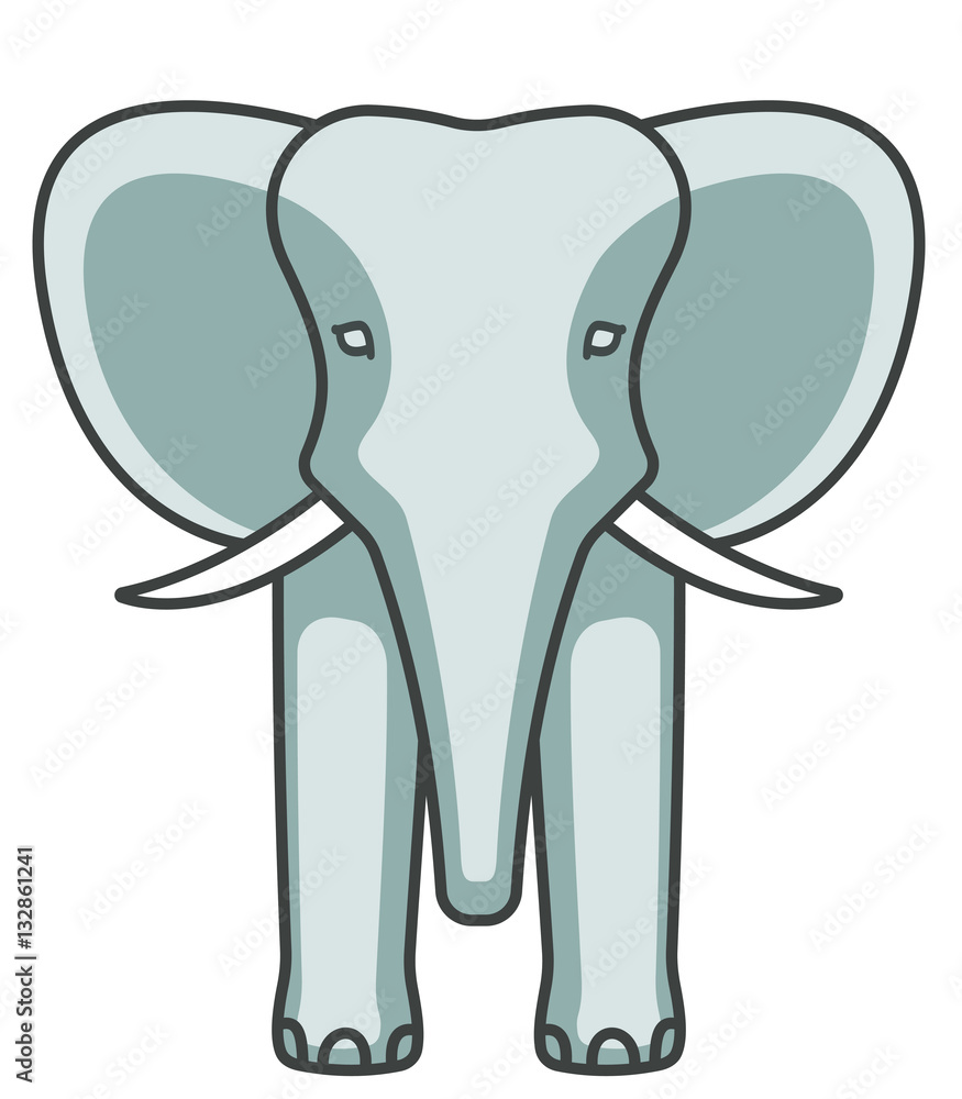 Elephant face icon Stock Vector | Adobe Stock