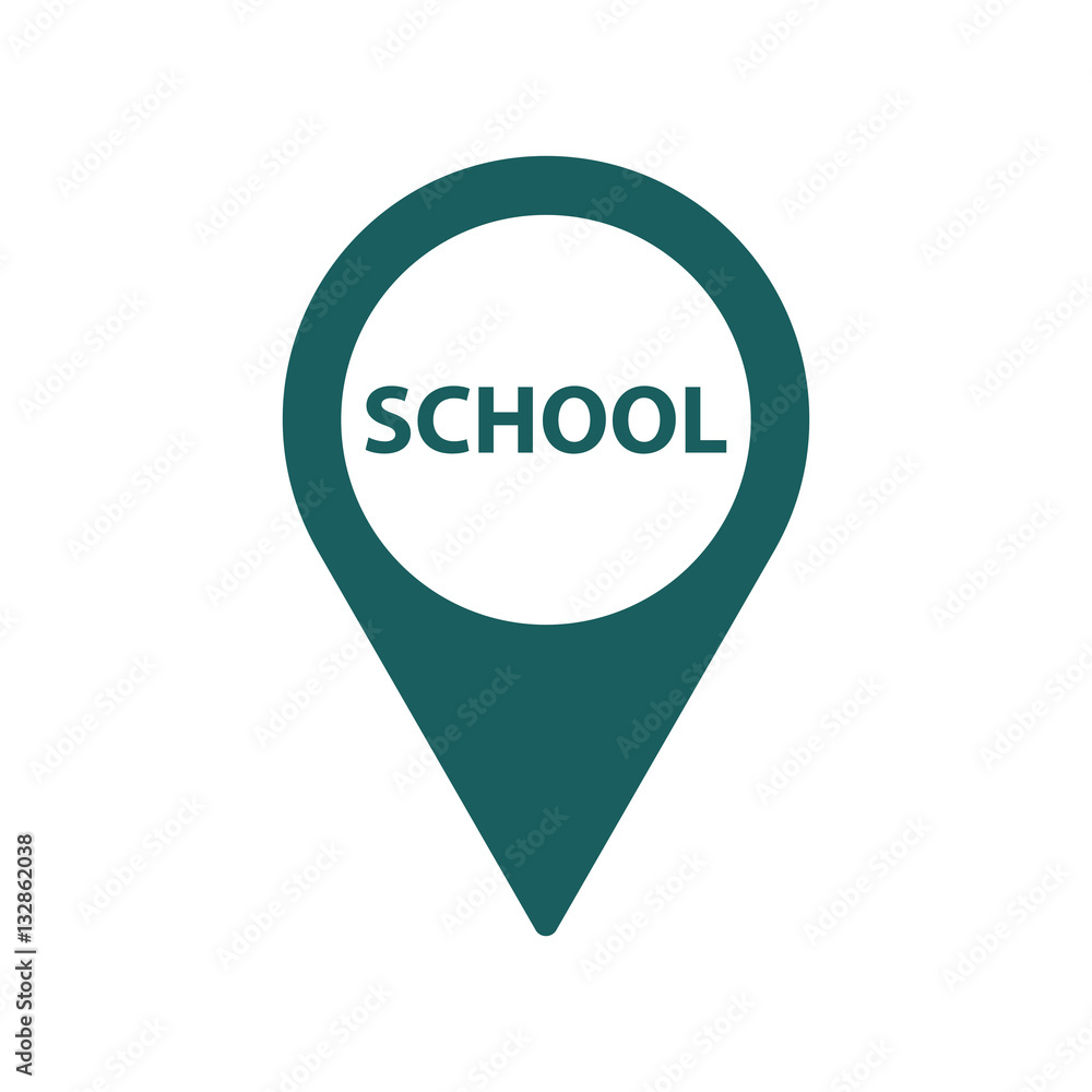 school locaton pin icon on white background Stock Vector | Adobe Stock