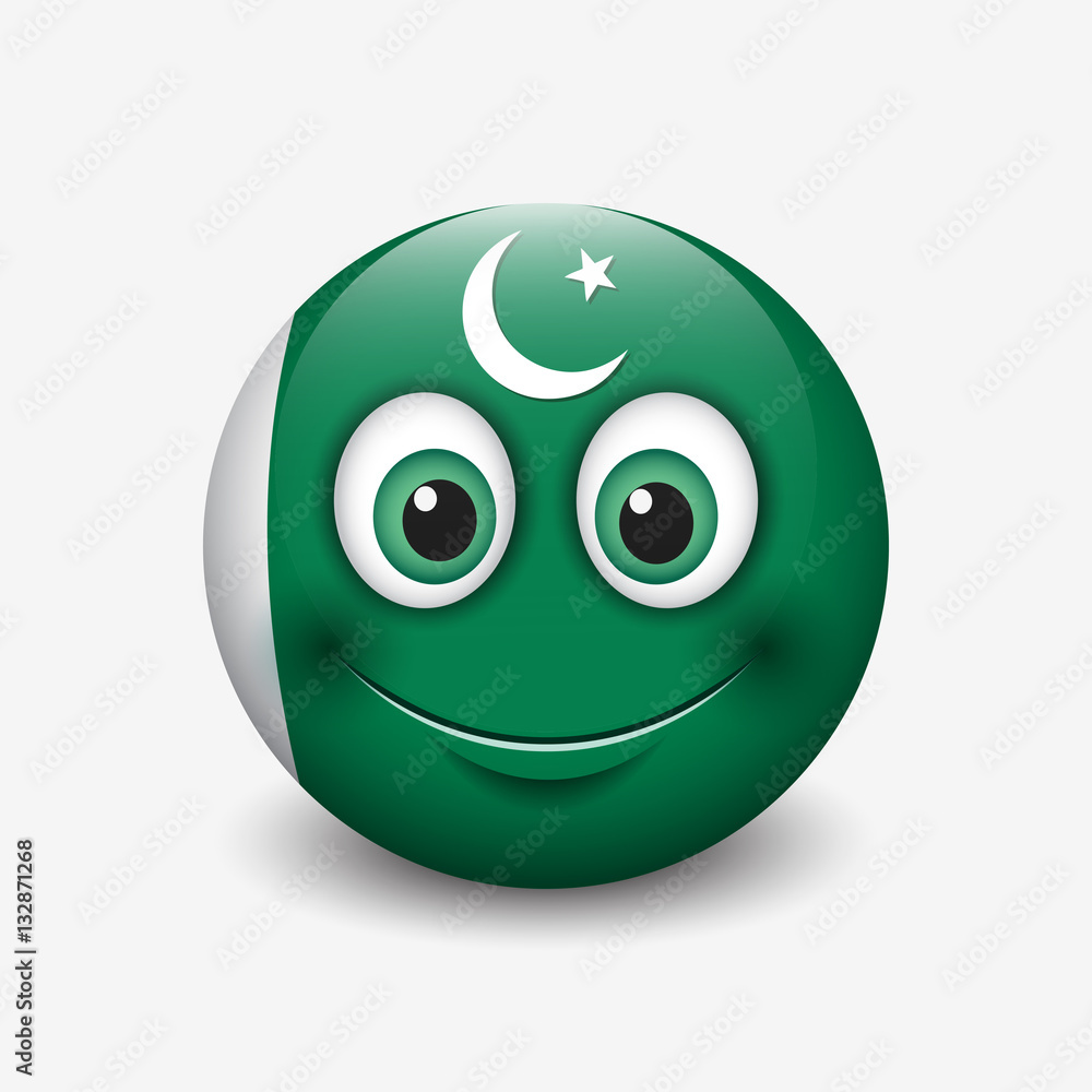 Cute emoticon isolated on white background with Pakistan flag Stock ...