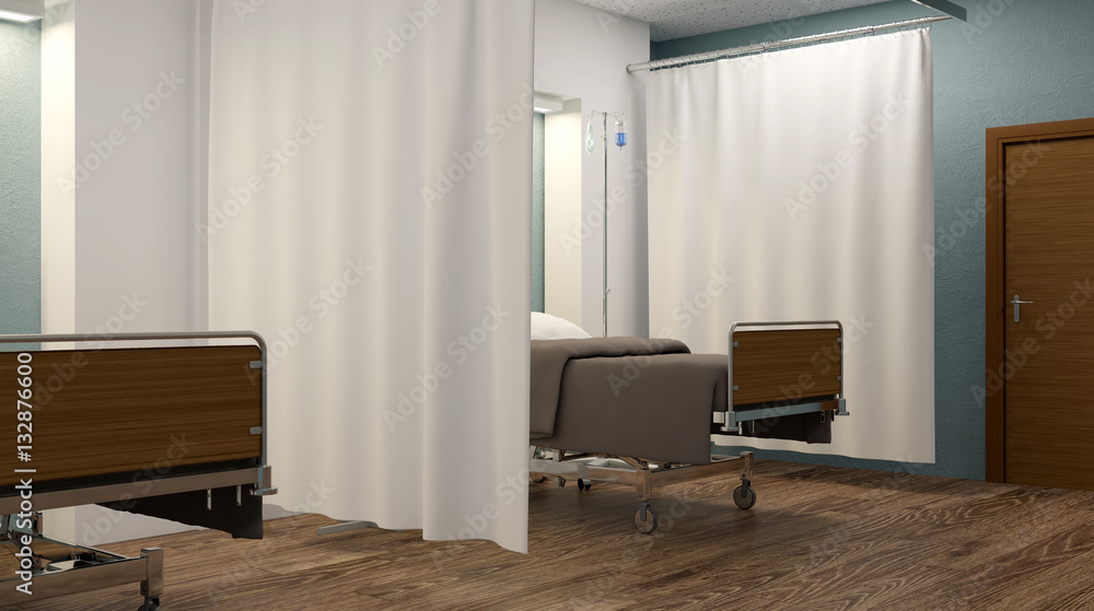 Hospital ward. Interior room in the hospital. 3D rendering Stock ...