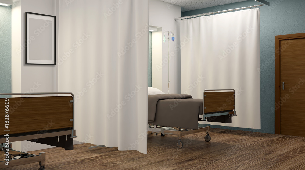 Hospital ward. Interior room in the hospital. 3D rendering Stock ...