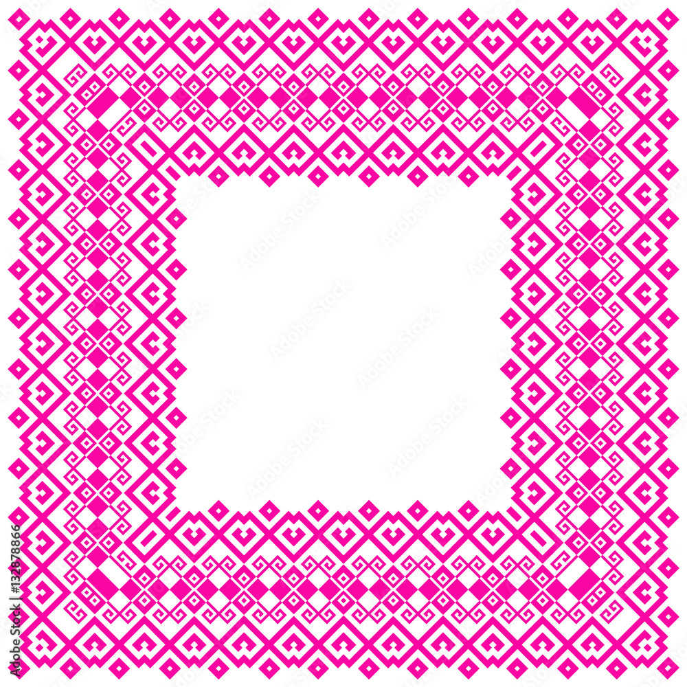 Border pattern. Menu art. Antique elements. Vintage. Pixel art. Pink ...