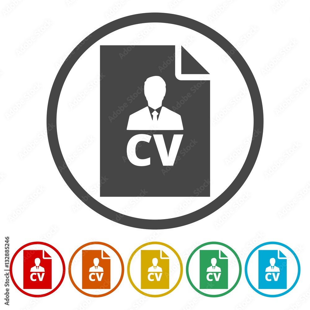 CV icon, CV resume icon Stock Vector | Adobe Stock