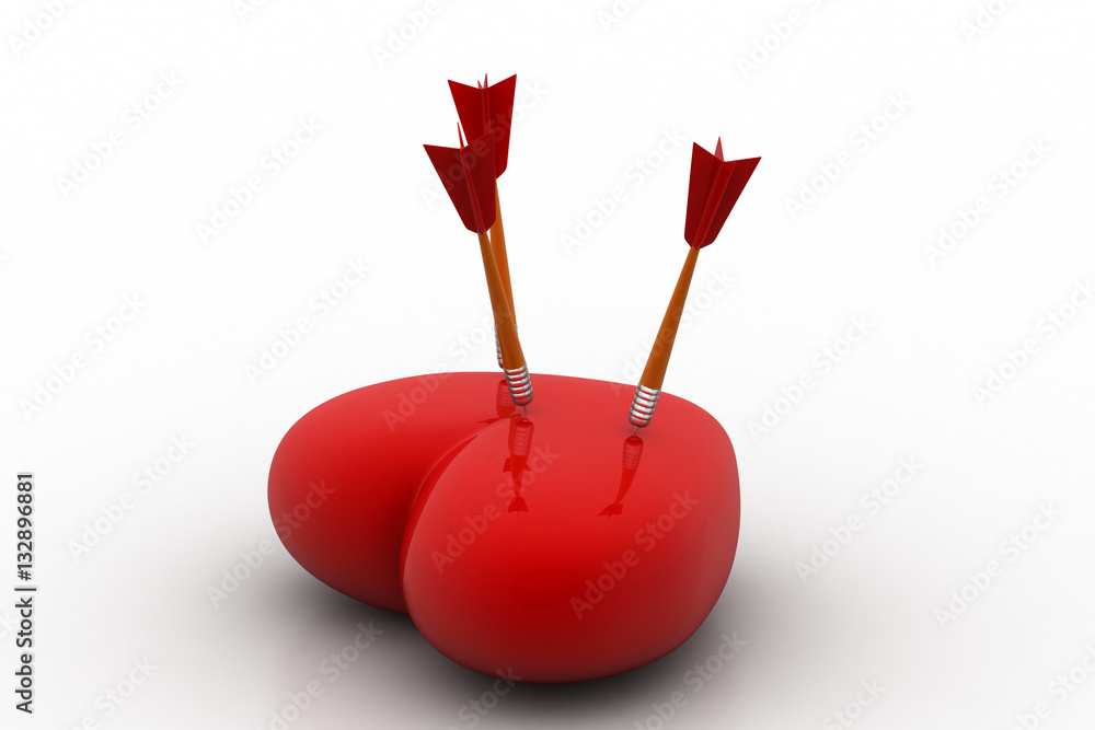 Arrow hit the heart sign Stock Illustration | Adobe Stock