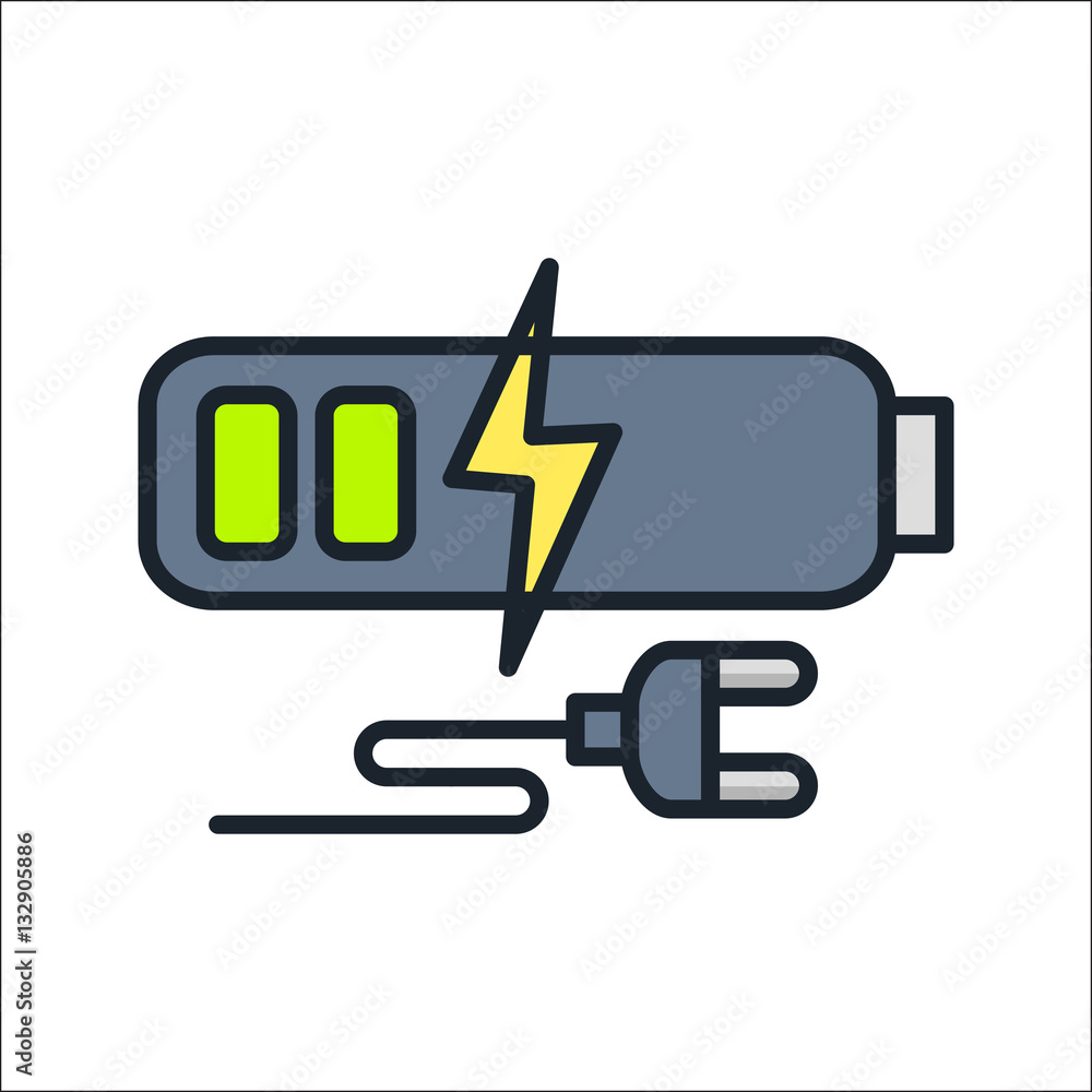 battery charge icon color Stock ベクター | Adobe Stock
