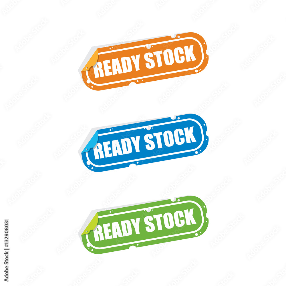 Ready Stock Sticker Labels Stock Vector | Adobe Stock