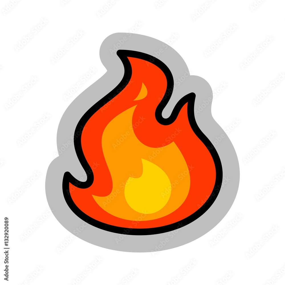 Fire Simple Cartoon Vector Illustration Stock Vector | Adobe Stock