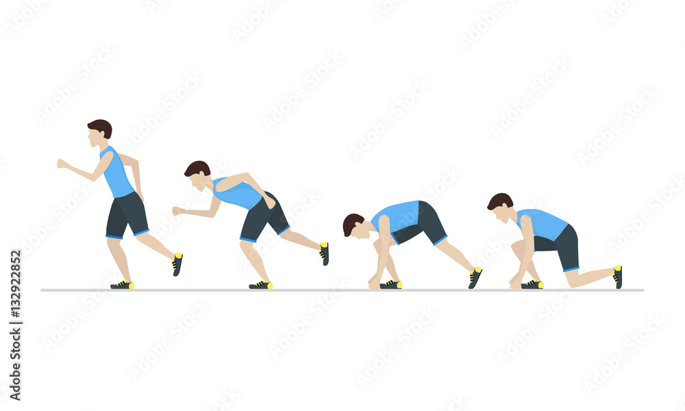 Running Man Step Positions Set. Vector Stock Vector | Adobe Stock