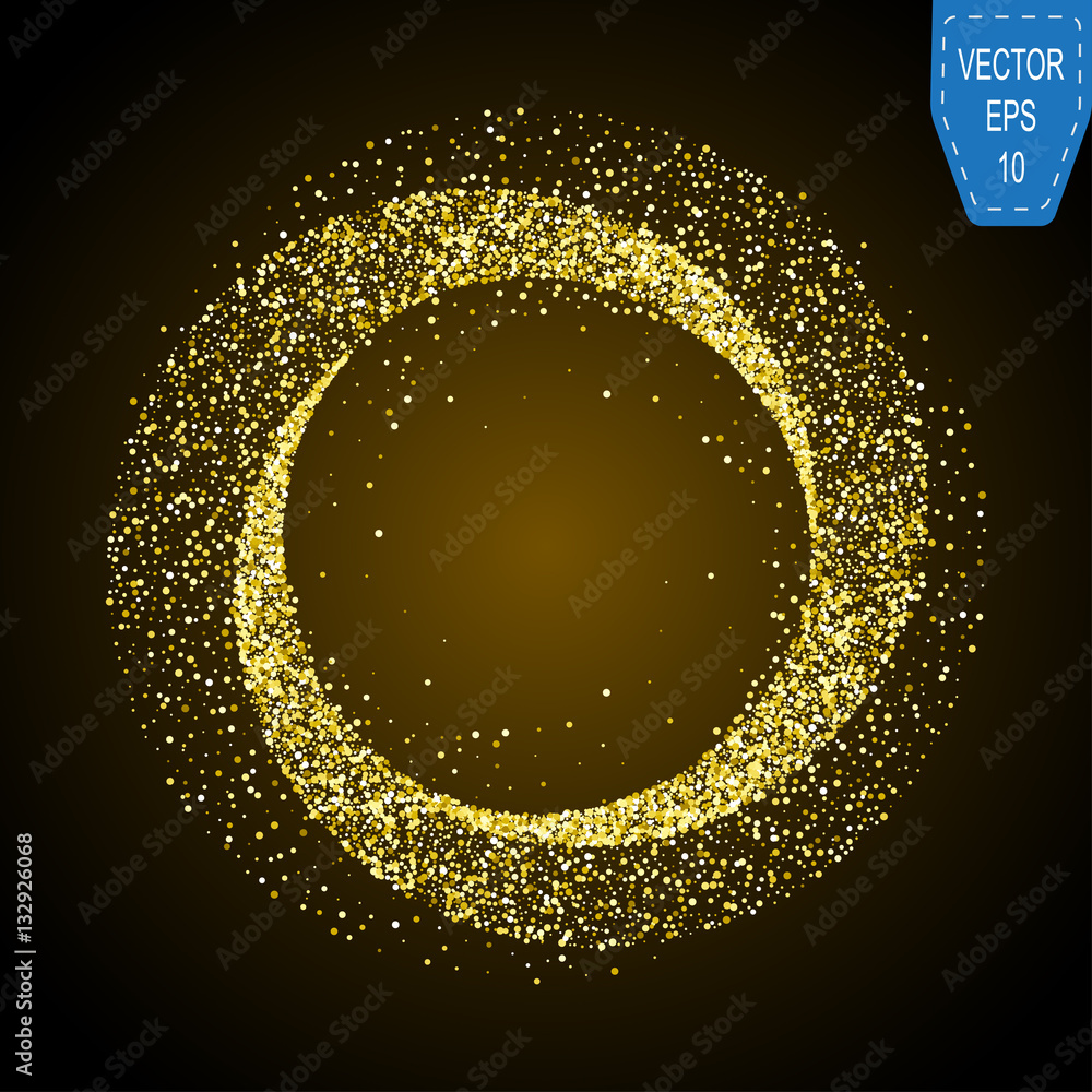 Gold neon magic glowing light. Glow swirl effect wave. Glitter magic ...