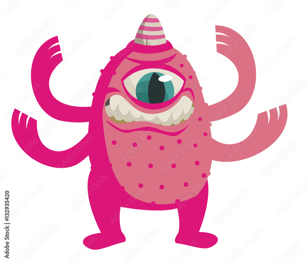ugly cyclops monster Stock Vector | Adobe Stock