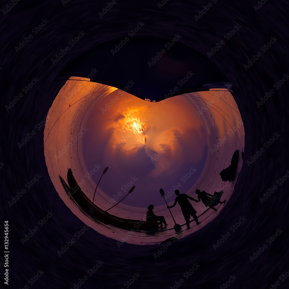 The circle views photographs of family camping and kayaking on the ...