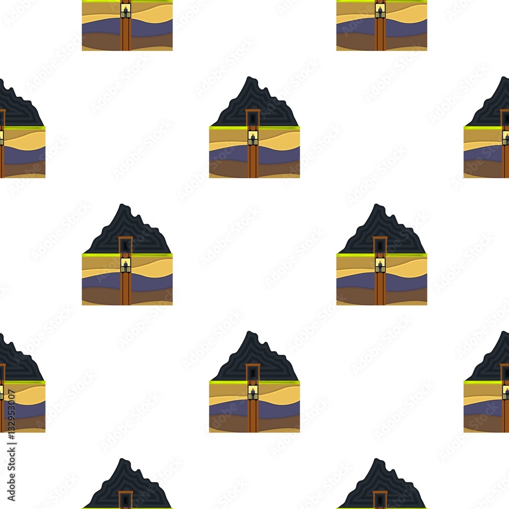 Mine shaft icon in cartoon style isolated on white background. Mine ...