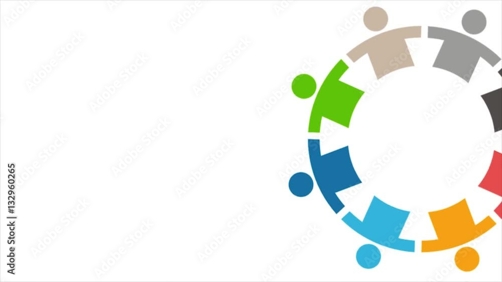 Teamwork Group Coming Together to Meeting. Motion Graphic HD 1080 Stock ...