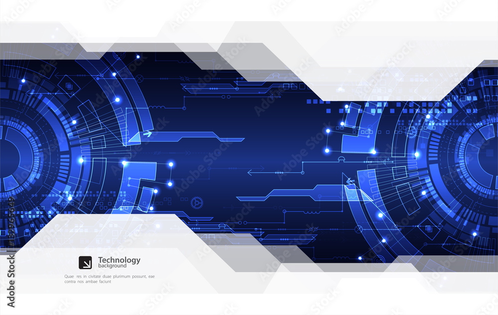 Abstract blue digital communication technology background. Stock Vector ...