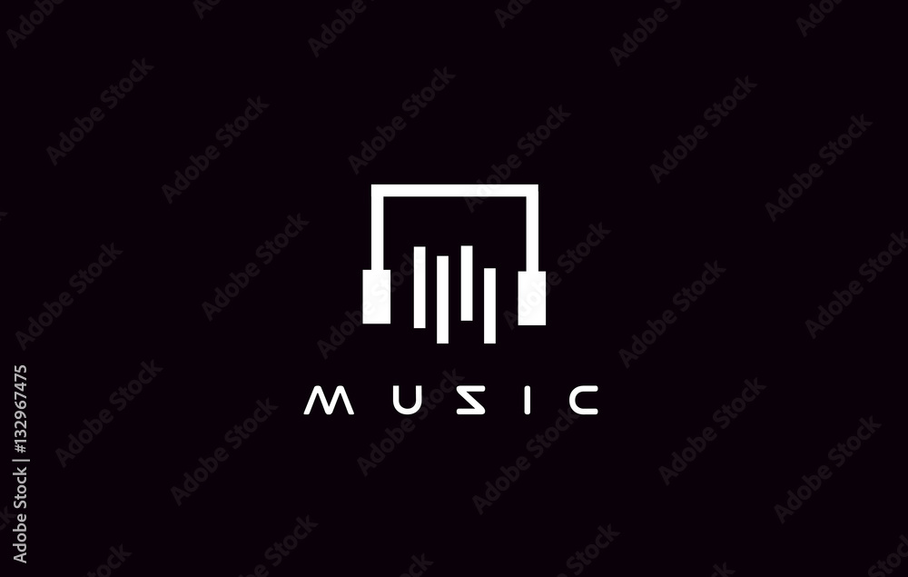 Simple music logo icon design Stock Vector | Adobe Stock