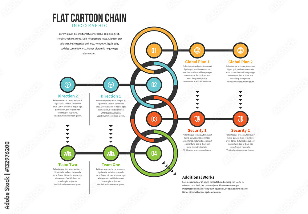 Flat Cartoon Chain Stock Template | Adobe Stock