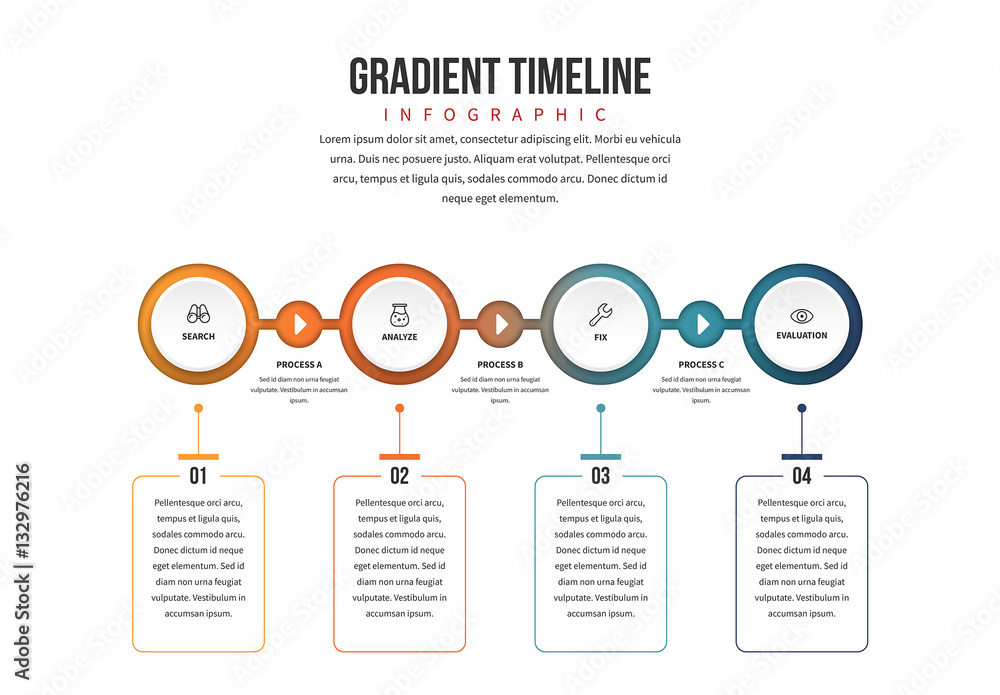 Gradient Timeline Stock Template | Adobe Stock