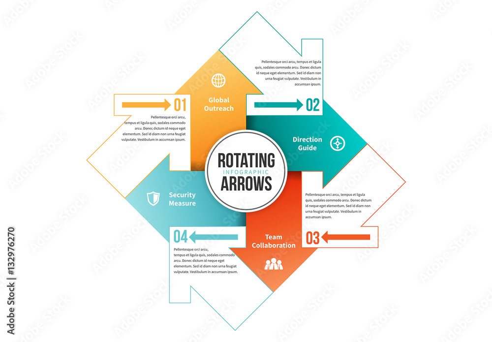 Rotating Arrows Graph Stock Template | Adobe Stock