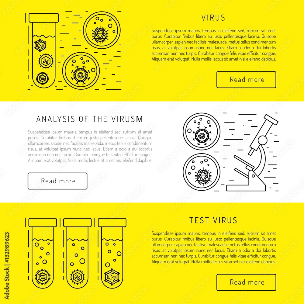 Vector illustration of cells of microorganisms, viruses, DNA and RNA ...