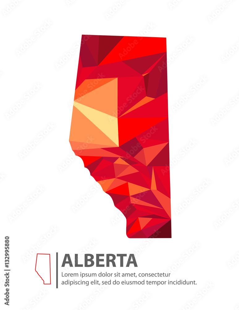 Alberta Canada Map in Low Poly Illustration Stock Vector | Adobe Stock