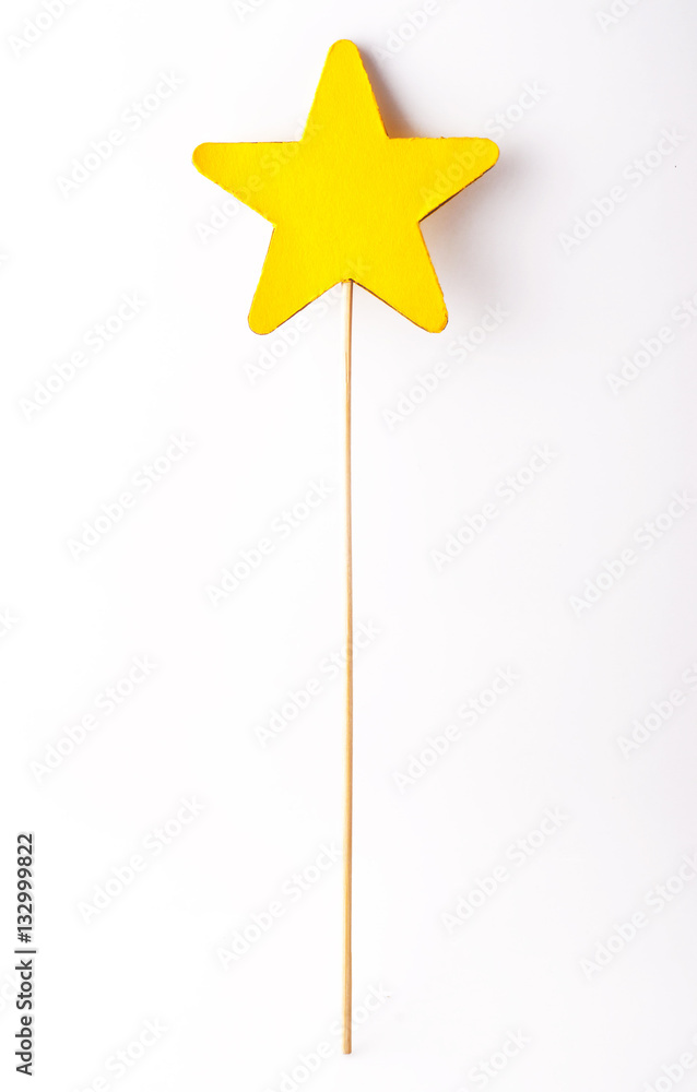 Magic wand yellow star baby accessories isolated on white backgr Stock ...