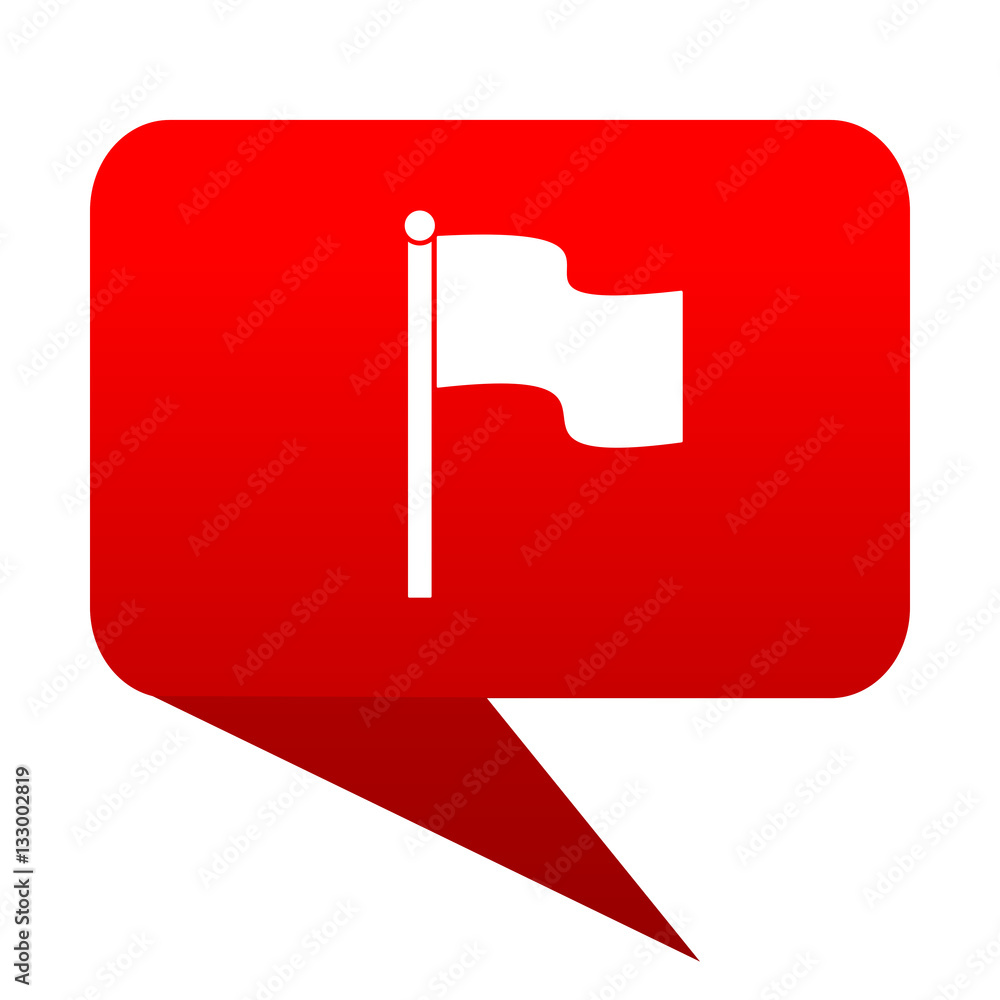 flag bubble red icon Stock Illustration | Adobe Stock