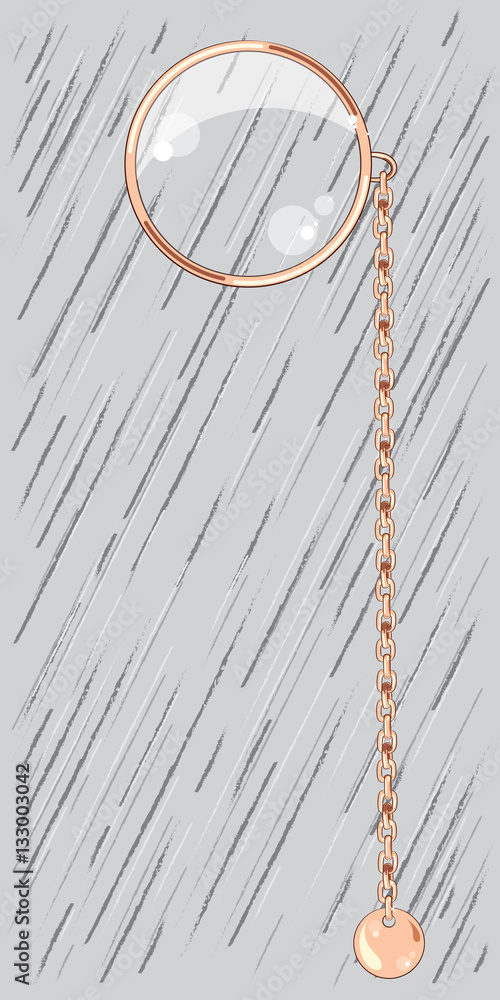 Monocle. An elegant accessory, the monocle in a gilt frame with a gold ...