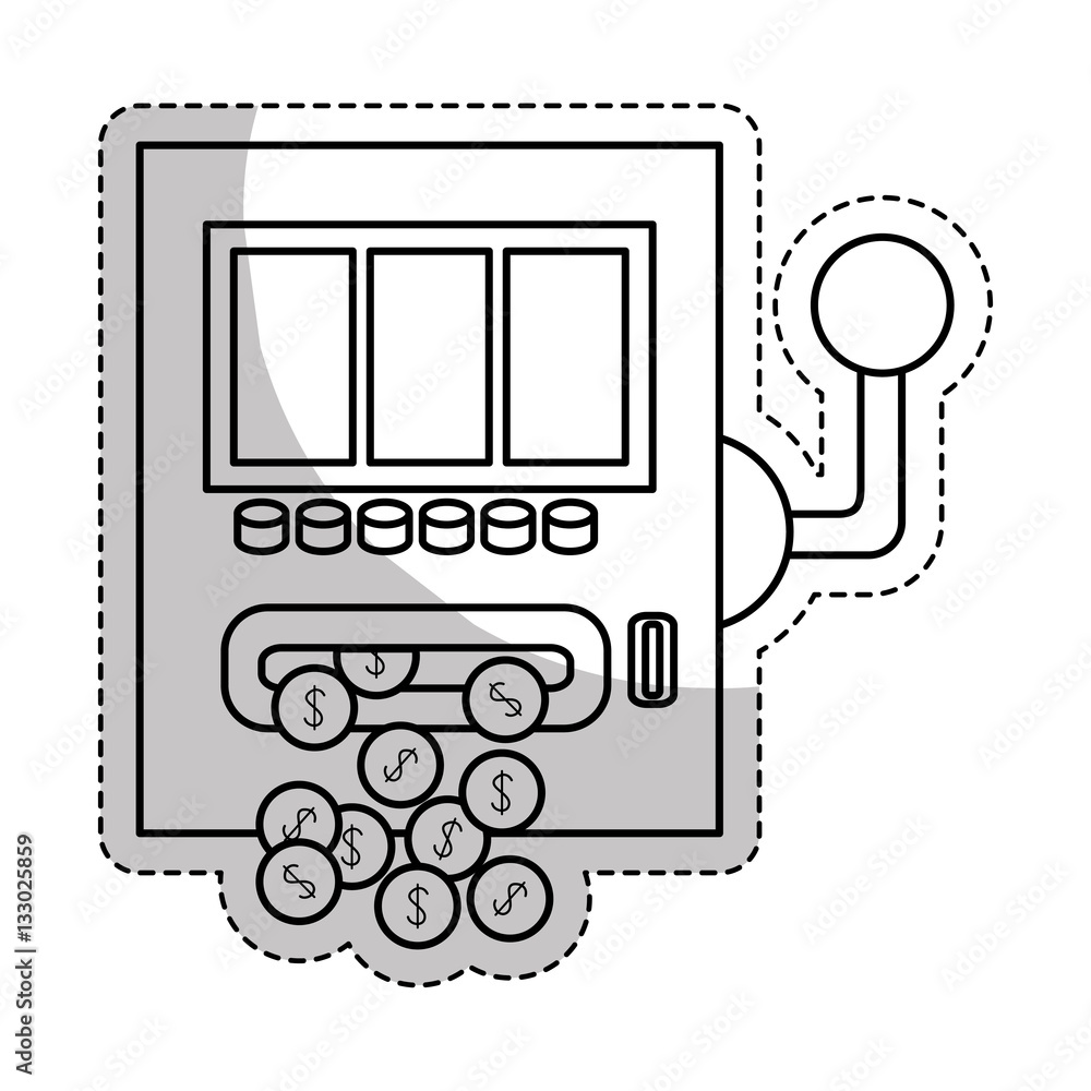 casino slot machine icon over white background. gambling games design ...