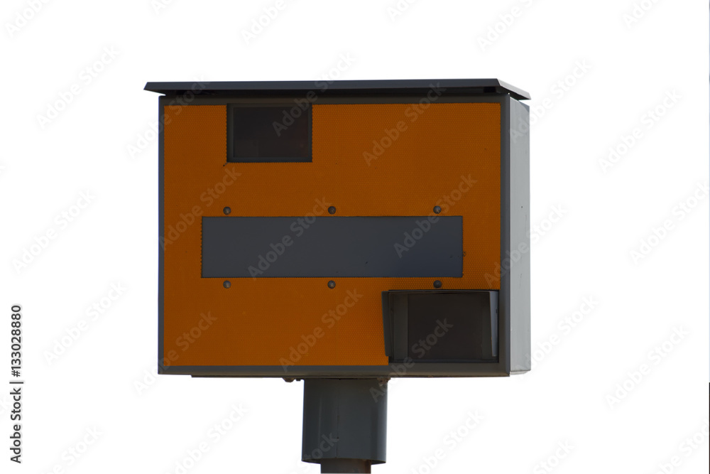 UK static speed camera isolated on white background Stock Photo | Adobe ...