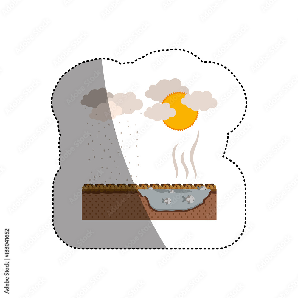 Dirty lake icon. Pollution environment and ecology theme. Isolated ...