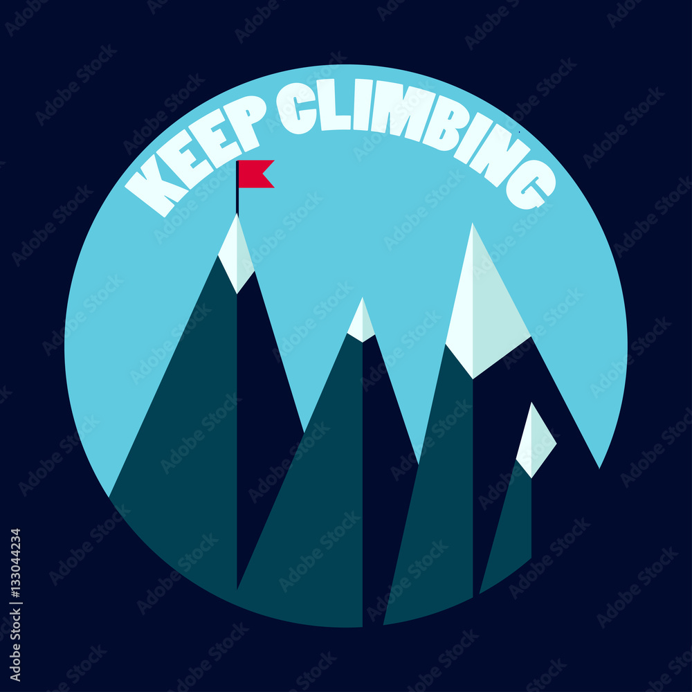 mountain peaks keep climbing concept Stock Vector | Adobe Stock