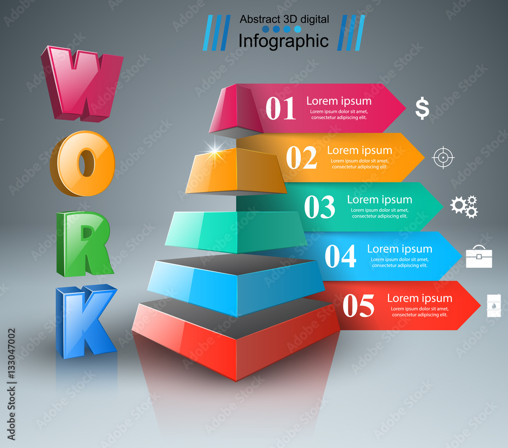 Abstract Infographic. Work icon. Stock Vector | Adobe Stock