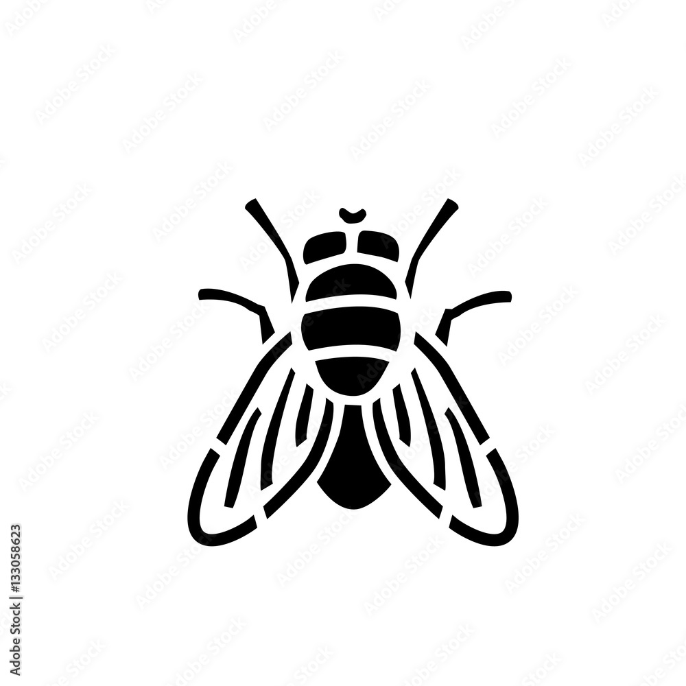 Fly stencil icon Stock Vector | Adobe Stock