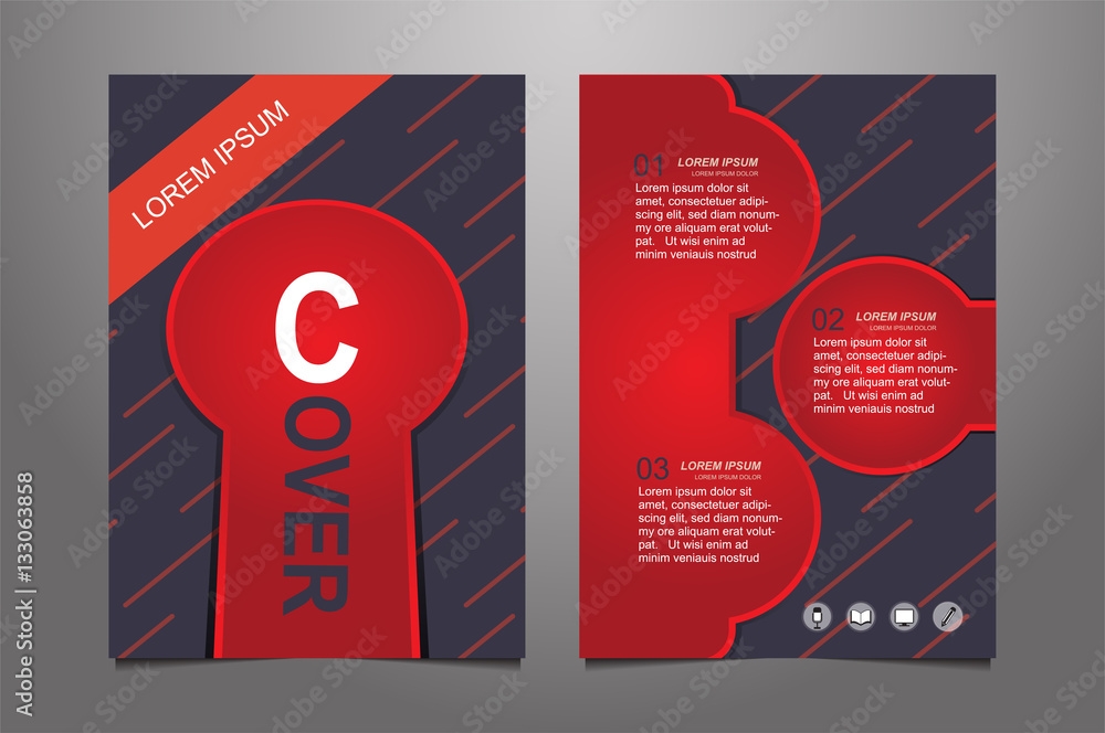 Abstract red presentation book cover templates Stock Vector | Adobe Stock