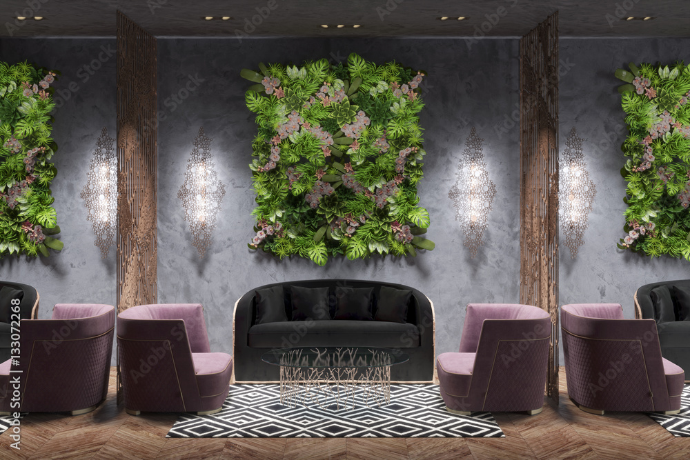 Lobby, VIP seats in the restaurant Stock Illustration | Adobe Stock