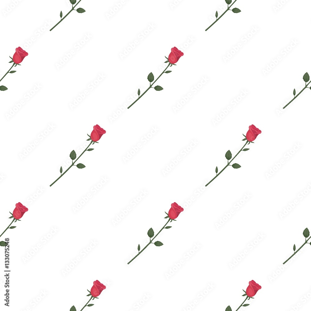Rose icon in cartoon style isolated on white background. Romantic ...