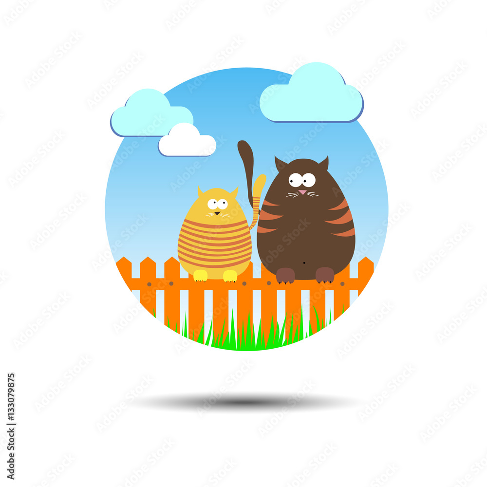 cat vector kitten animal cartoon paw tail Stock Vector | Adobe Stock