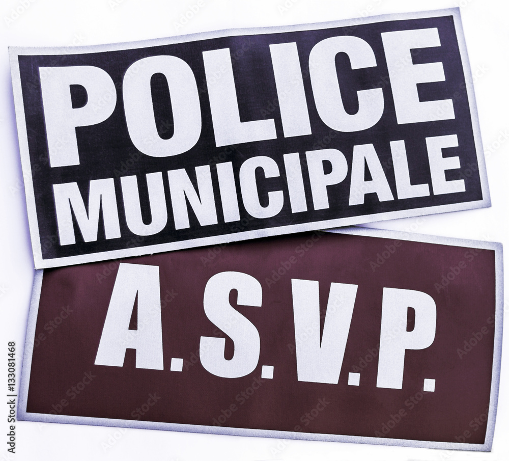 bandeaux police municipale et d'ASVP foto de Stock | Adobe Stock
