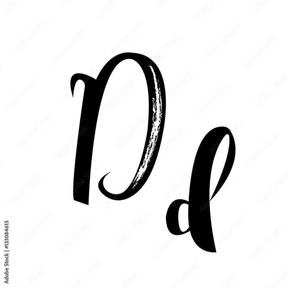 Letter D In Calligraphy