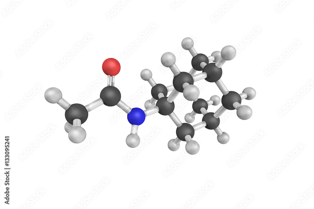 3d structure of 1-Acetamidoadamantane, also known as Acetylamino Stock ...