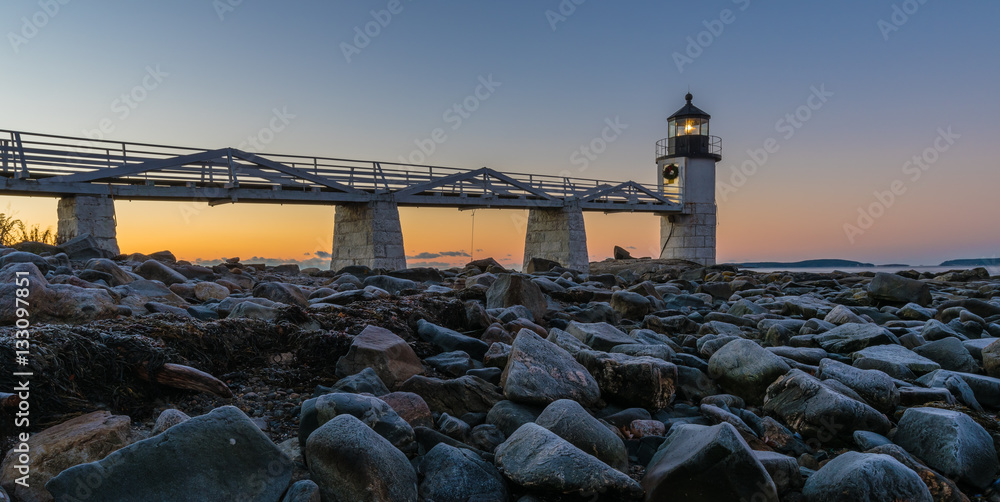 Marshall Point Lighthouse in Winter Stock Photo | Adobe Stock