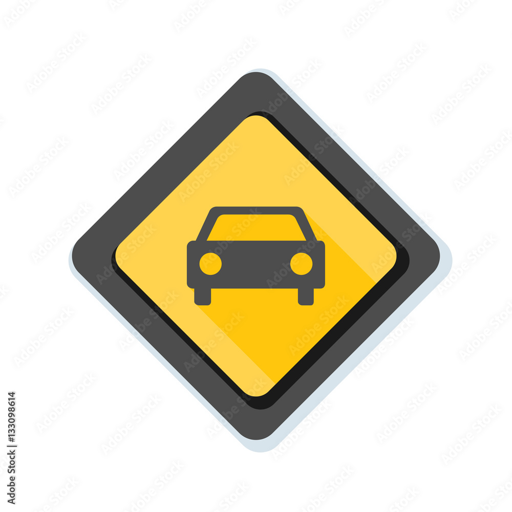 Car Warning Sign illustration Stock Vector | Adobe Stock